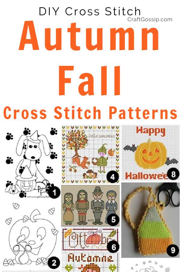 Free patterns and charts: Autumn Halloween Fall – Craft Gossip